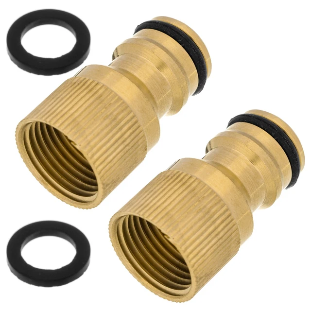 2X AUS BRASS Adaptor Female M18 x 12mm Snap on Hose Tap Fitting ...