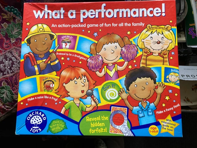 WHAT A PERFORMANCE Family Board Game by Orchard Toys Charades Sing ...