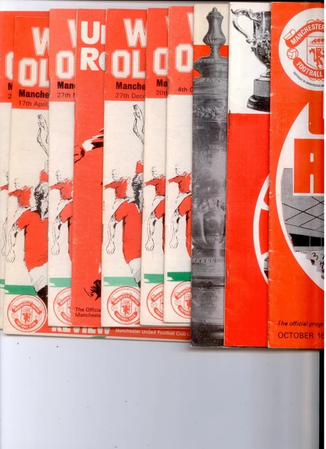 BUNDLE OF 10 MANCHESTER UNITED EARLY 1970s HOME PROGRAMMES £1.99 ...