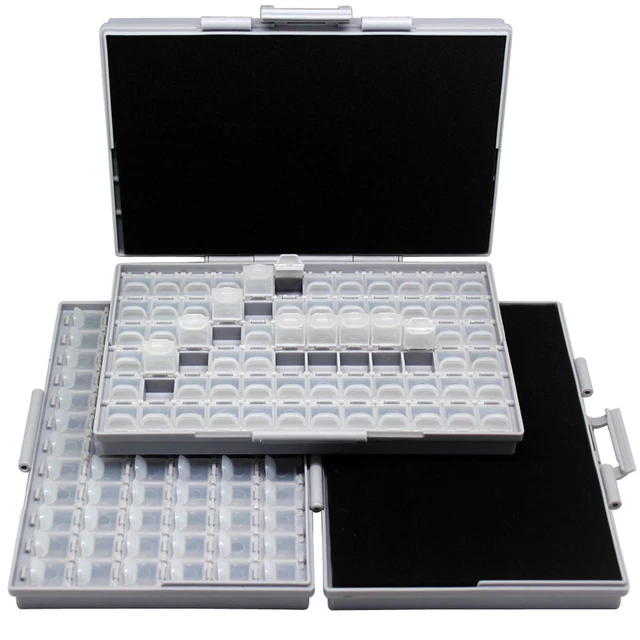 2 OF SMD resistor capacitor enclosure storage 72 Compartments Organizer ...