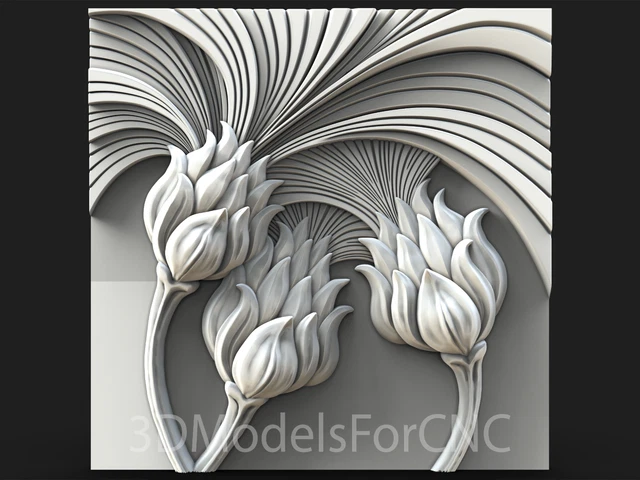 3D MODEL STL File for CNC Router Laser & 3D Printer Flowers 1 £2.49 - PicClick UK
