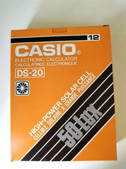 CASIO DS-20 VINTAGE 12 Digit Solar Calculator Retro Unused Model $275. ...