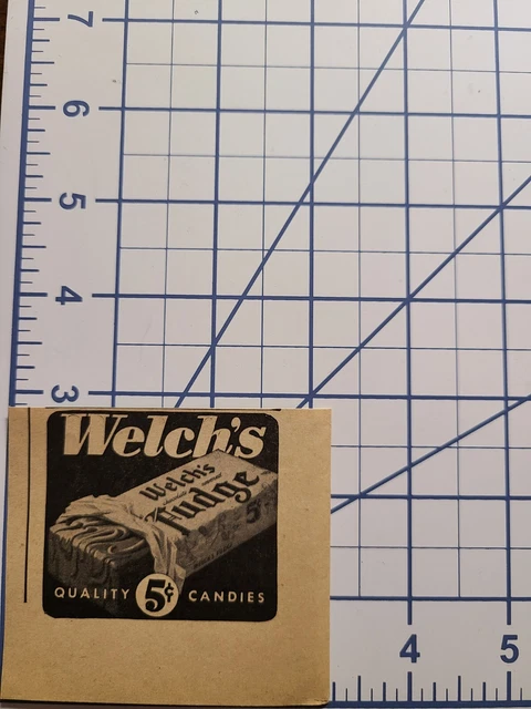 VINTAGE PRINT AD 1947 Welch's Fudge Quality Candies Candy Bar Chocolate ...