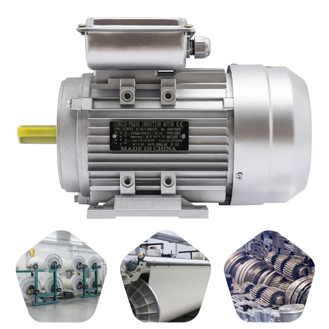 750W 1HP 1380RPM Electric Motor Single-phase For Cement Concrete Mixer ...