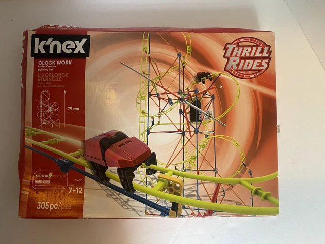 K'NEX KNEX THRILL Rides Clock Work Roller Coaster Building Set #15406 ...