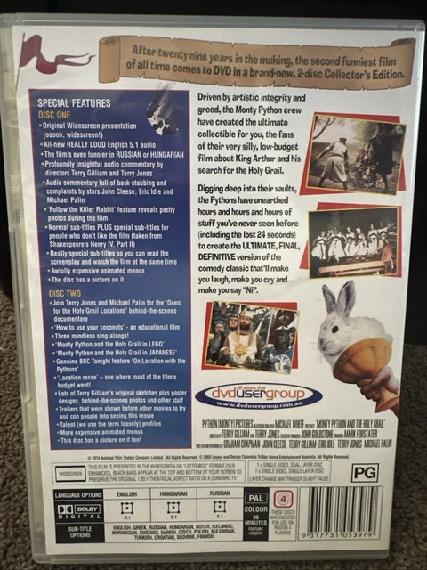 MONTY PYTHON AND the Holy Grail - Collector's Edition (DVD, 1974) $1.00 ...
