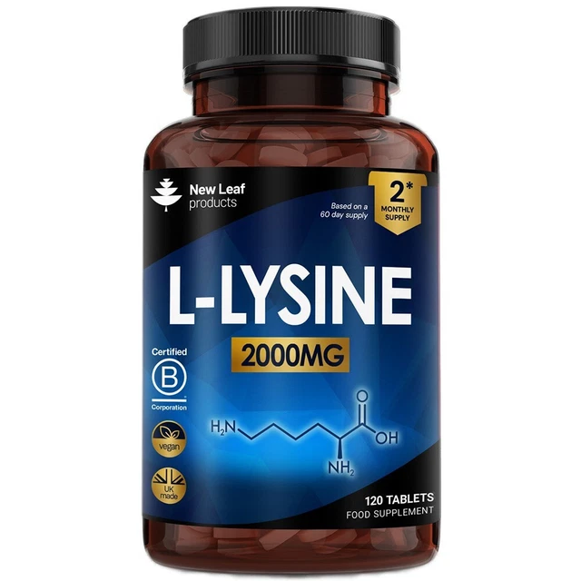 L-LYSINE TABLETS - 120 High Strength Vegan Nutritional Supplements ...
