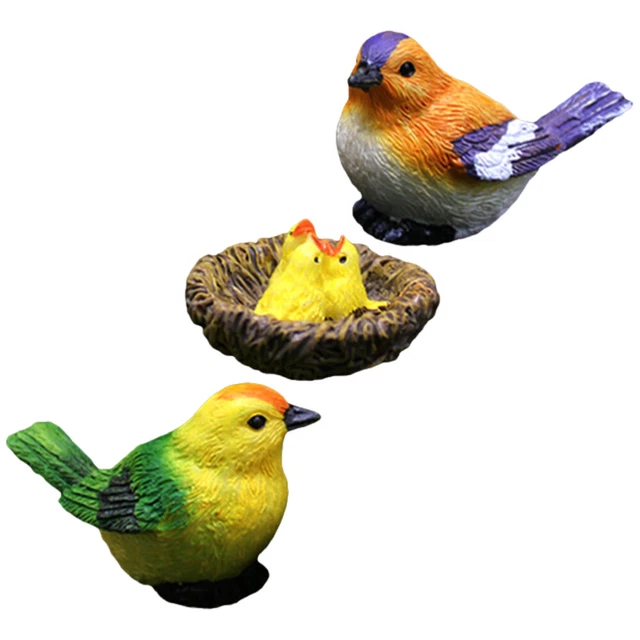 MICROPAISAJE REQUISITO CASA de Muñecas Mini Pájaro Figuras Grupo ...