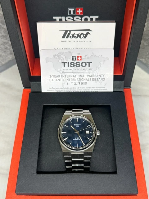 TISSOT PRX POWERMATIC 80 - Blue Dial - Box & Papers £440.00 - PicClick UK