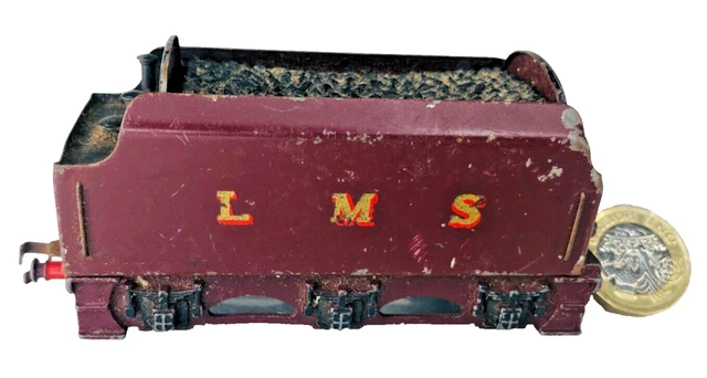 MODEL RAILWAY TRAIN Coal Coach L M S Hornby Dublo Meccano Vintage Metal ...
