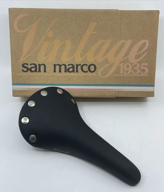 SELLE SAN MARCO Vintage REGAL Racing Saddle Black Leather Titanium ...