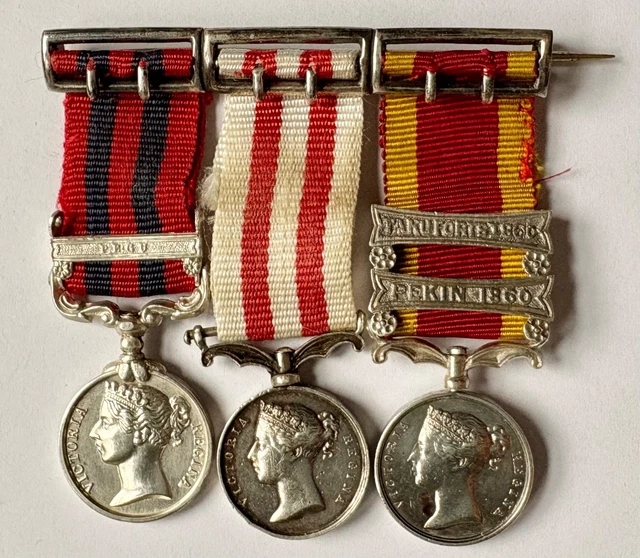 MINIATURE MEDAL GROUP - India PEGU, Indian Mutiny, China Pekin, Taku ...