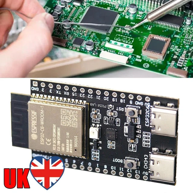 Esp32 C6 Minimum System Board Risc V Esp32 C6 Wroom 1 Demo Board 512kb