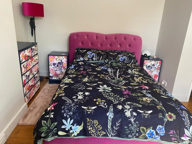 PINK VELVET WINDSOR Double Bed Fron DFS In Excellent Condition £250.30 ...