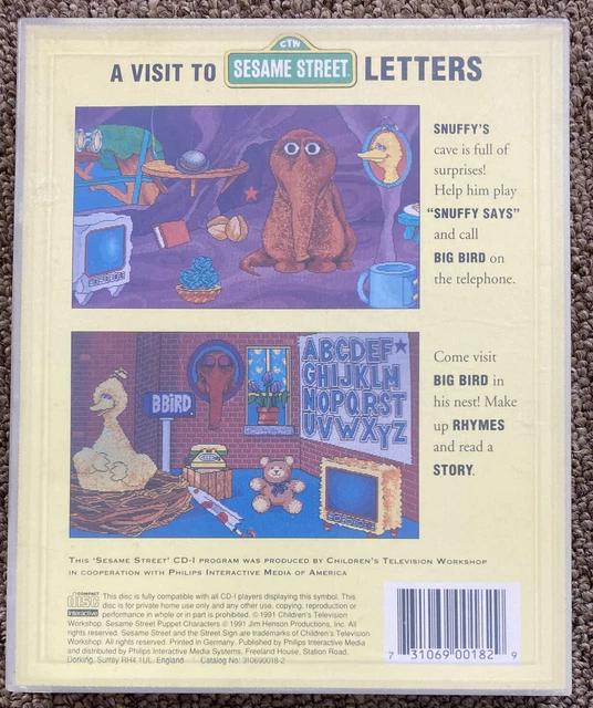 A VISIT TO Sesame Street Letters Philips CD-i cdi Compact Disc ...