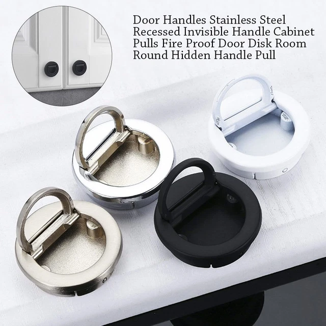 FLIP HIDDEN DOOR Handles Stainless Steel Drawer Pulls Hidden Door Knob ...