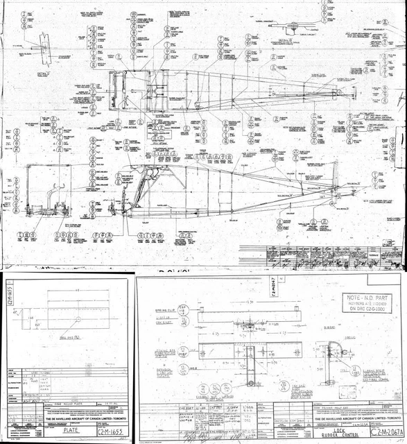 DE HAVILLAND BEAVER BLUEPRINT DRAWINGS PLANS DHC-2 L-20 U-6 RARE PERIOD ...