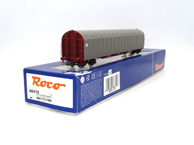 ROCO 66319 CARRO merci FS tipo RILS con telone grigio a carrelli 4 assi ...