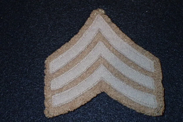 WWI US ARMY Sergeant NCO Rank Insignia Patch Embroidered Wool on Wool ...