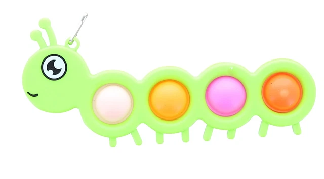 POP FIDGET TOY Green Caterpillar 4-Button Bubble Popping Game EUR 9,07 ...