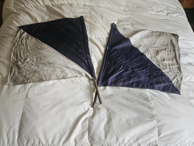 VINTAGE PAIR OF Royal Navy Land Semaphore Signal Flags WW1 WW2 £24.99 ...