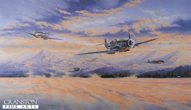 GUNTHER RALL JG52 aviation art print Caucasus Dawn signed by 4 ...