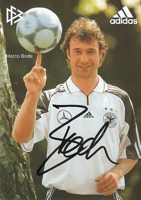 MARCO BODE DFB adidas Autogrammkarte mit original Unterschrift-5/00-WM ...