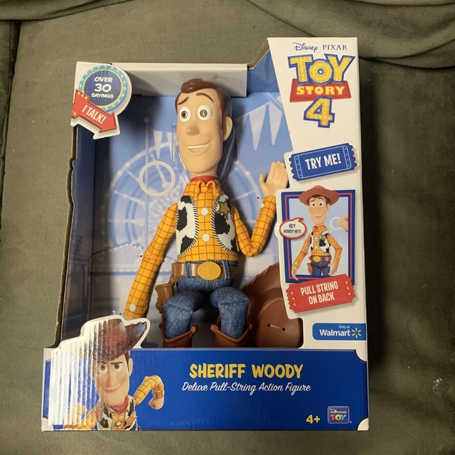 DISNEY PIXAR TOY Story 4 Sheriff Woody Deluxe Pull-String Talking ...