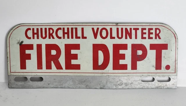 VINTAGE LICENSE PLATE topper Churchill MB Volunteer Fire dept ...