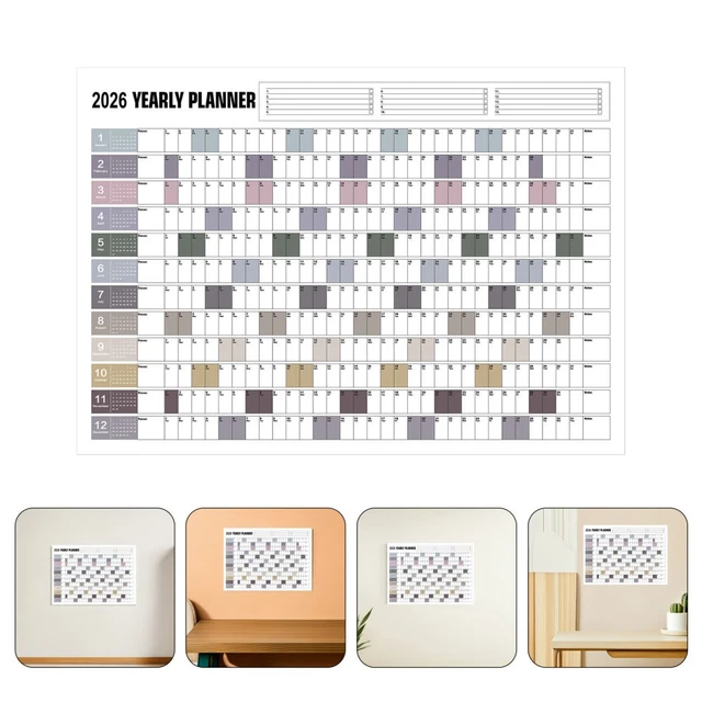 GRAND CALENDRIER MURAL : calendrier mural annuel 2026 (janvier ...