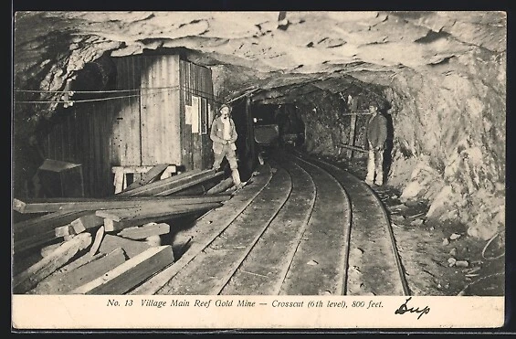 CPA JOHANNESBURG, VILLAGE Main Reef Gold Mine, Crosscut EUR 20,00 ...