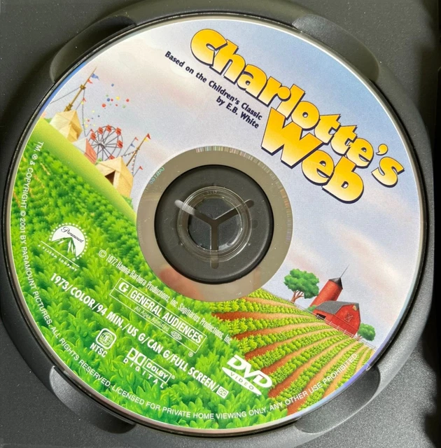 CHARLOTTES WEB (DVD, 2001, Full Screen Version) ** Disc Only ** $3.99 ...