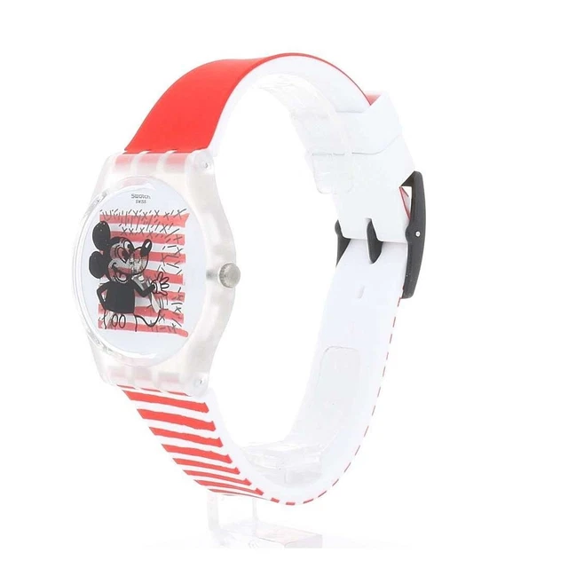 MONTRE SWATCH SOURIS Marinière GZ352 Mickey Mouse Keith Haring Disney ...