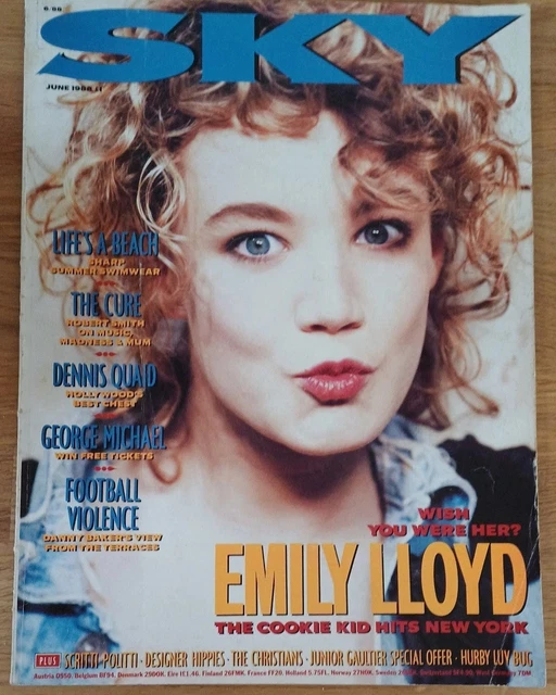 SKY MAGAZINE June 1988 Emily Lloyd Robert Smith (Cure) Dennis Quaid £15 ...