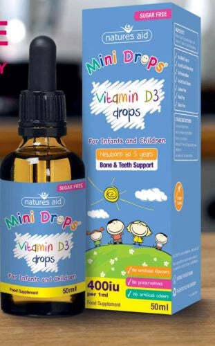 VITAMIN D3 DROPS For Infant Childrens Immune Health Natures Aid Sugar ...
