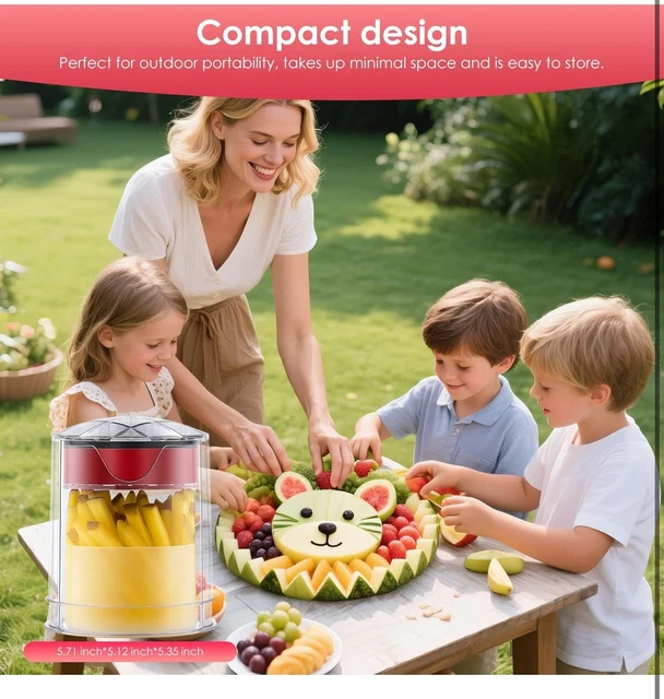 CHIP CUTTER Potato Chipper with 2 Stainless Steel Blades Slicers Cup ...