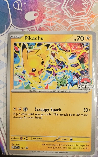 PIKACHU PROMO 2025 World Championships SVP EN 225 Pokemon Worlds NEW ...