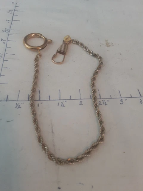 VINTAGE POCKET WATCH Chain 8 In. 18k Gold Filled, as pictured $20.00 ...