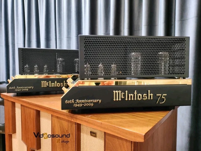 MCINTOSH MC 75 TUBE POWER AMPS 60th ANNIVERSARY GOLD LIMITED EDITION ...