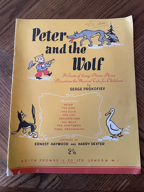 PETER AND THE Wolf By Serge Prokofiev - Piano Score £6.50 - PicClick UK