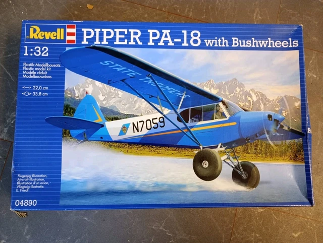 REVELL 1:32 SCALE Piper Pa - 18 With Bushwheels Model, Aircraft Kit ...