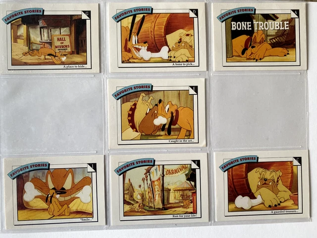 DISNEY FAVORITE STORIES Trading Card Lot Bone Trouble Pluto 7 Cards £4. ...