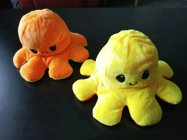 NEW OFFICIAL 8& Reversible Mood Colour Changing Octopus Plush Soft Toys ...