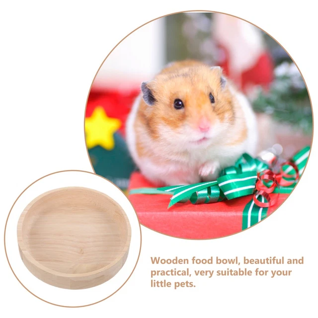 WOODEN CHINCHILLA BOWL Adorable Hamster Bowl Wood Bunny Food Bowl ...