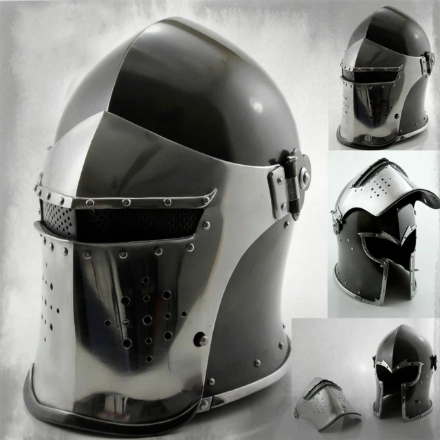 MEDIEVAL BARBUTA HELMET Knights Templar Crusader Armour Helmet Medieval ...