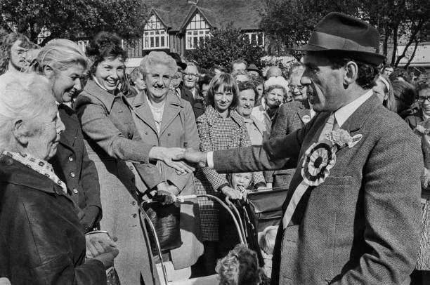 BRITISH LIBERAL LEADER Jeremy Thorpe meets members of public 1970s OLD ...