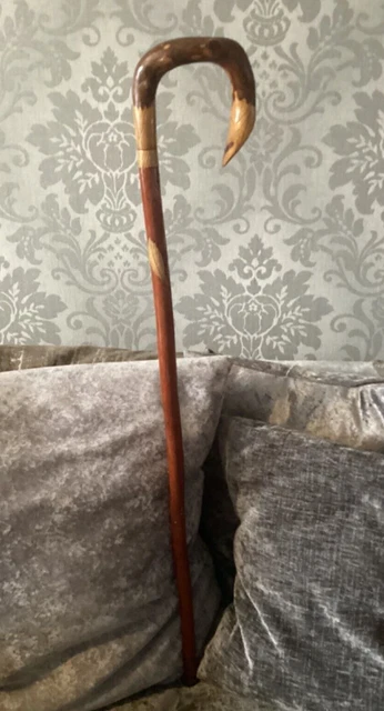SCOTTISH SHEPHERDS CROOK Walking Stick Hand Carved £36.00 - PicClick UK