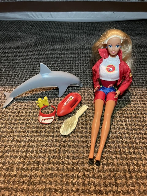 VINTAGE BAYWATCH BARBIE Doll And Accessories Including Dolphin 1994 £4. ...