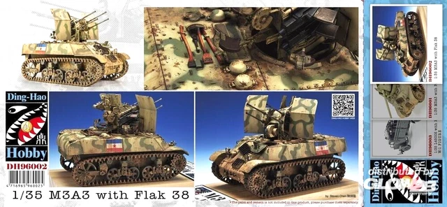 AFV-CLUB DH96002 M3A3 with quad 20mm Flak-38V in 1:35 Neu OVP EUR 29,99 ...