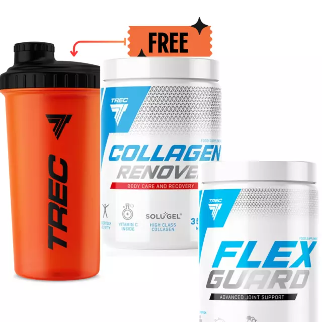 TREC NUTRITION FLEX GUARD 375g Wildberry + COLLAGEN RENOVER STRAWBERRY ...